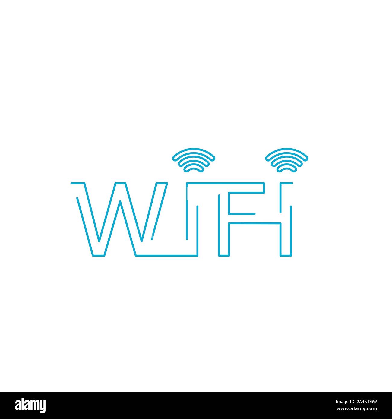Wifi Linear sign. Wireless internet sign. Editable stroke. Stock Vector ...
