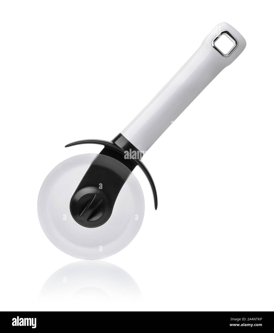 Side view of white plastic pizza cutter isolated on white Stock Photo ...