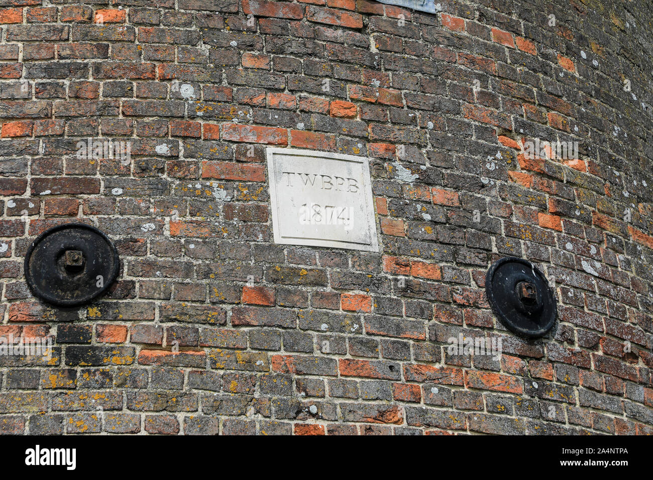 A date stone built into the side of Hardley Drainage windmill, Hardley ...