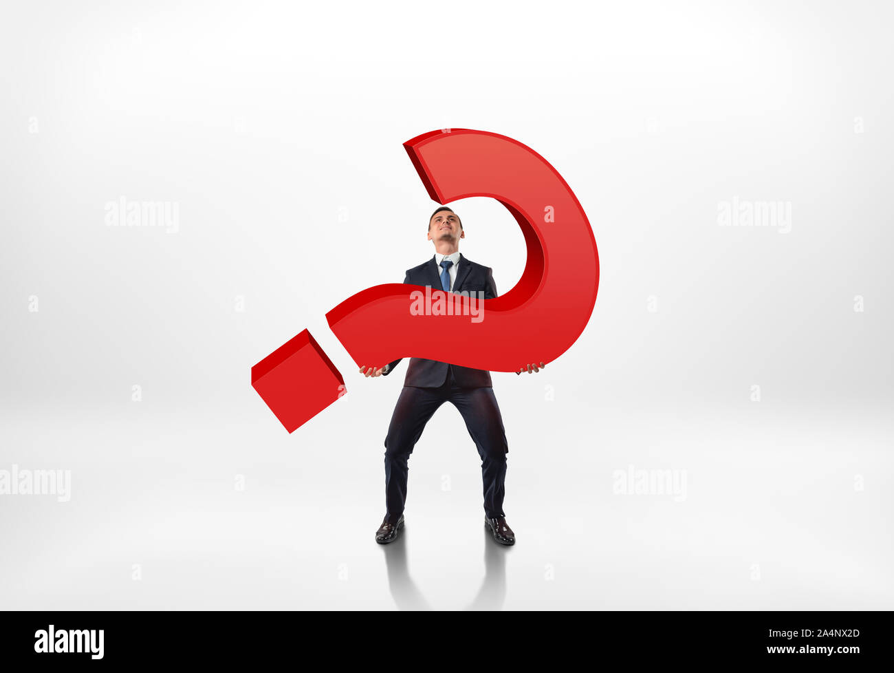 3d business man for red question mark hi-res stock photography and ...