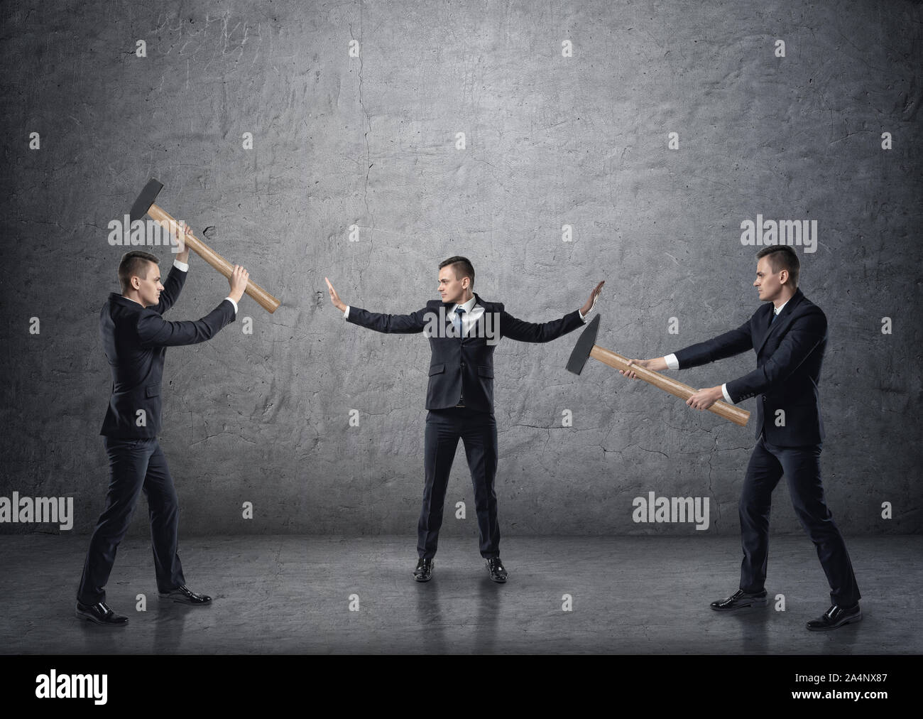 Three men fighting hi-res stock photography and images - Alamy
