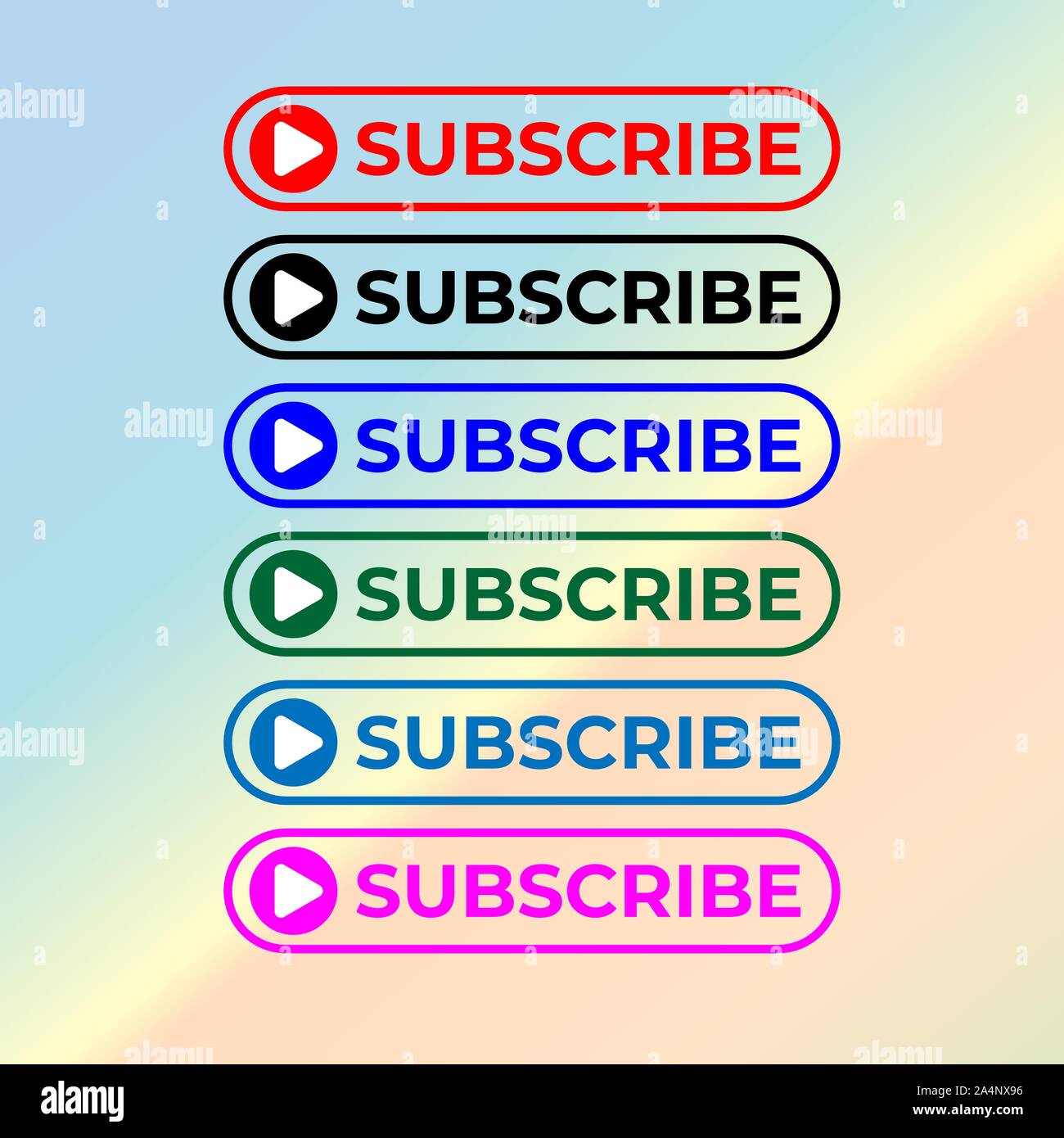Subscribe Button For TV Channel or Social Media With Play Button ...