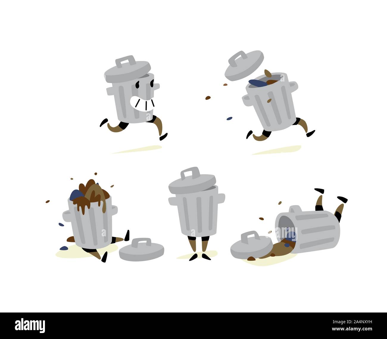 Recycle waste dustbin ecology animation hi-res stock photography and ...
