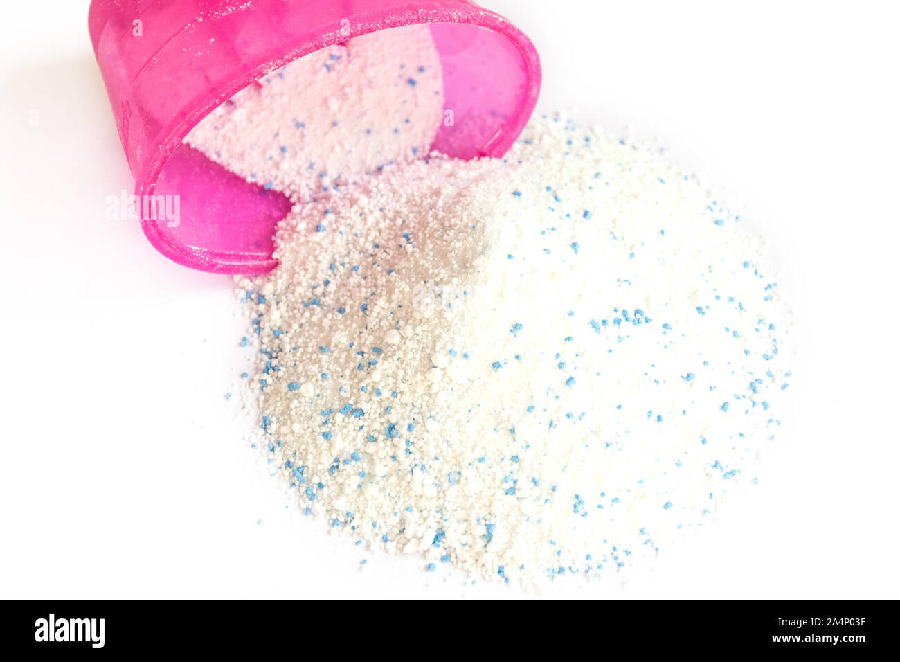Colorful washing powder heap on white background. Laundry detergent ...