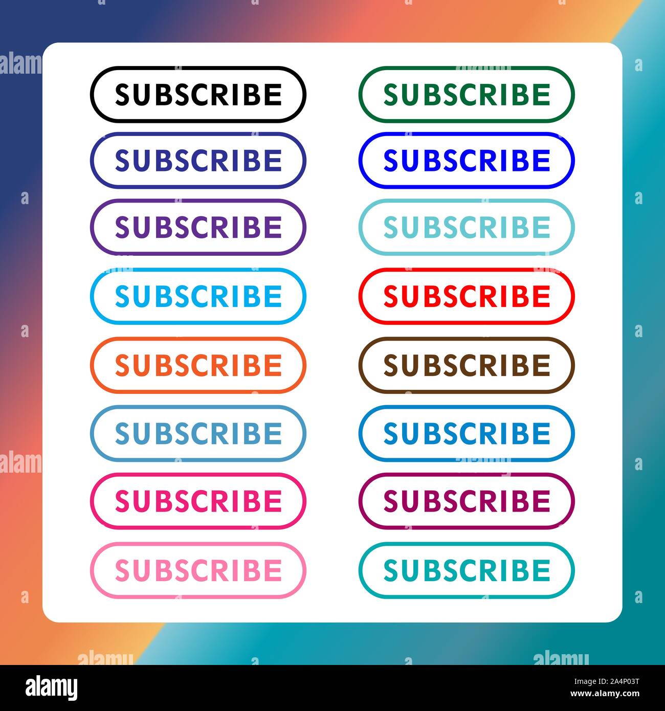 Subscribe button tv channel Stock Vector Images - Alamy