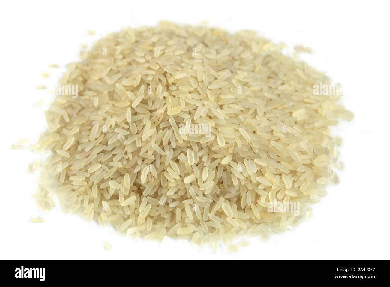Heap of rice isolated on white backgroung. Asian ingredient for cooking ...