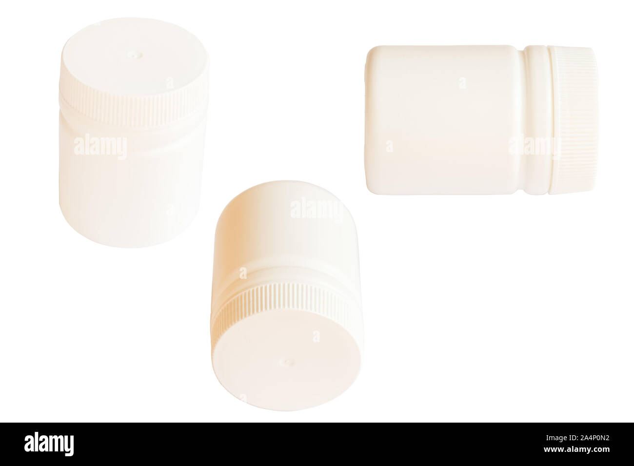 Set of blank pills medicine bottle isolated on white background ...