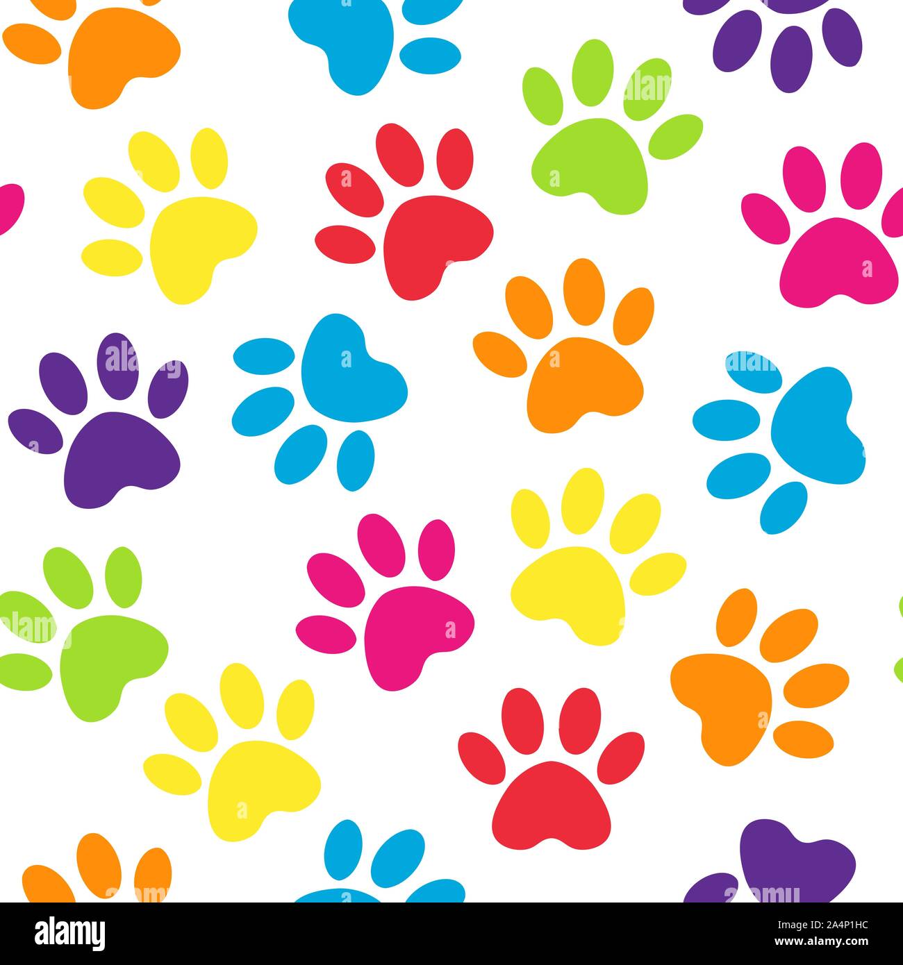 backdrop with silhouettes of cat or dog footprint. Paw print ...
