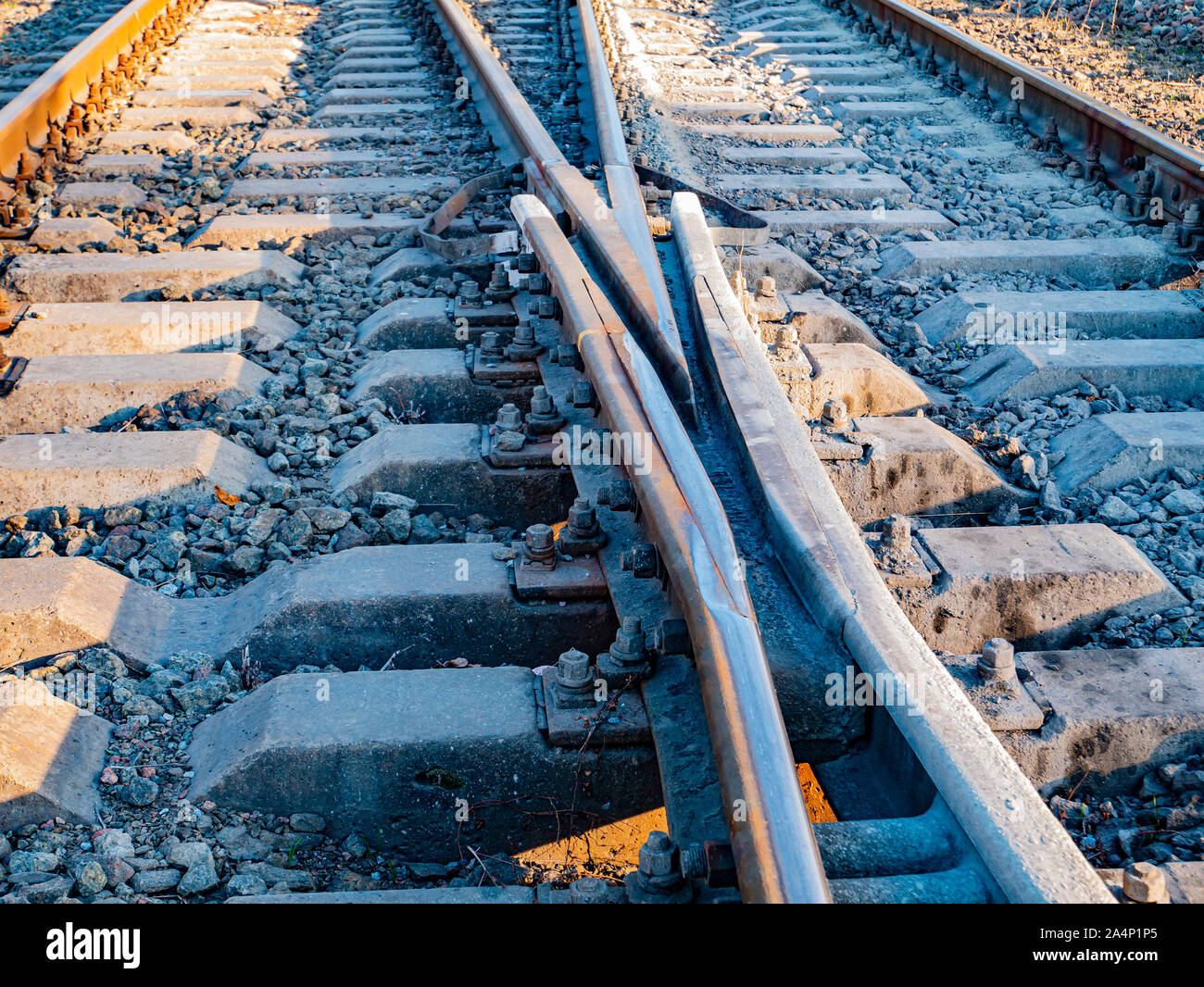 Railway rails for the movement of trains. Railway. Transport Stock ...