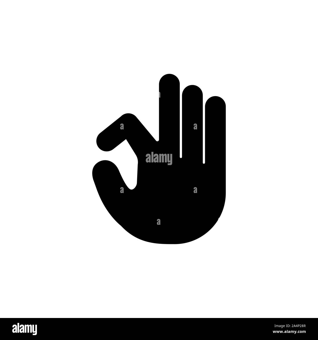 OK Hand, Approval, Okay Finger. Flat Vector Icon illustration. Simple ...