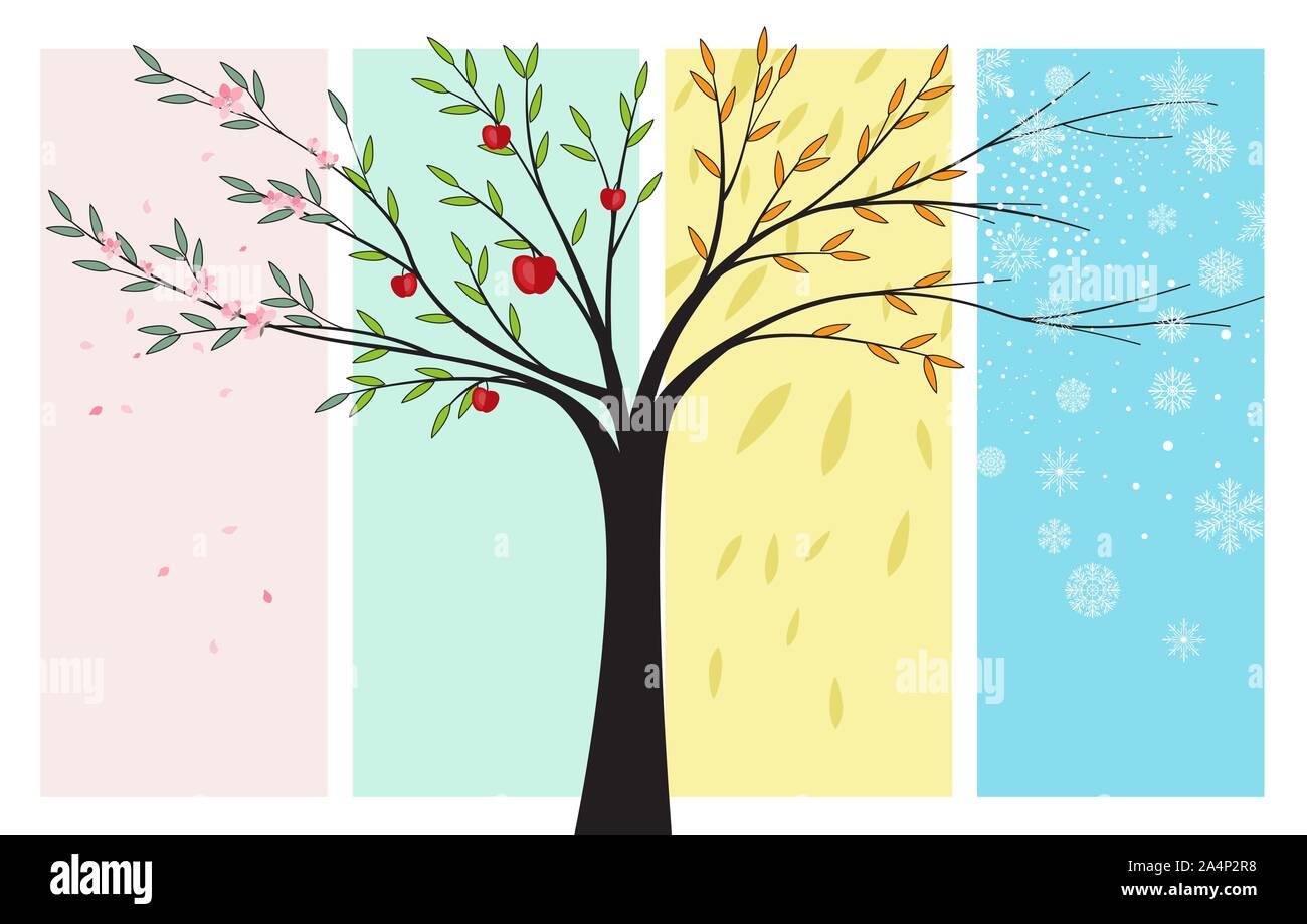 Seasons spring, summer, autumn, winter Stock Vector Image & Art - Alamy