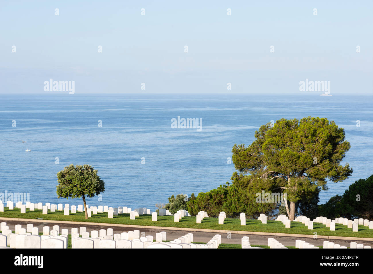 Fort Rosecrans National Cemetery on an October morning. San Diego ...