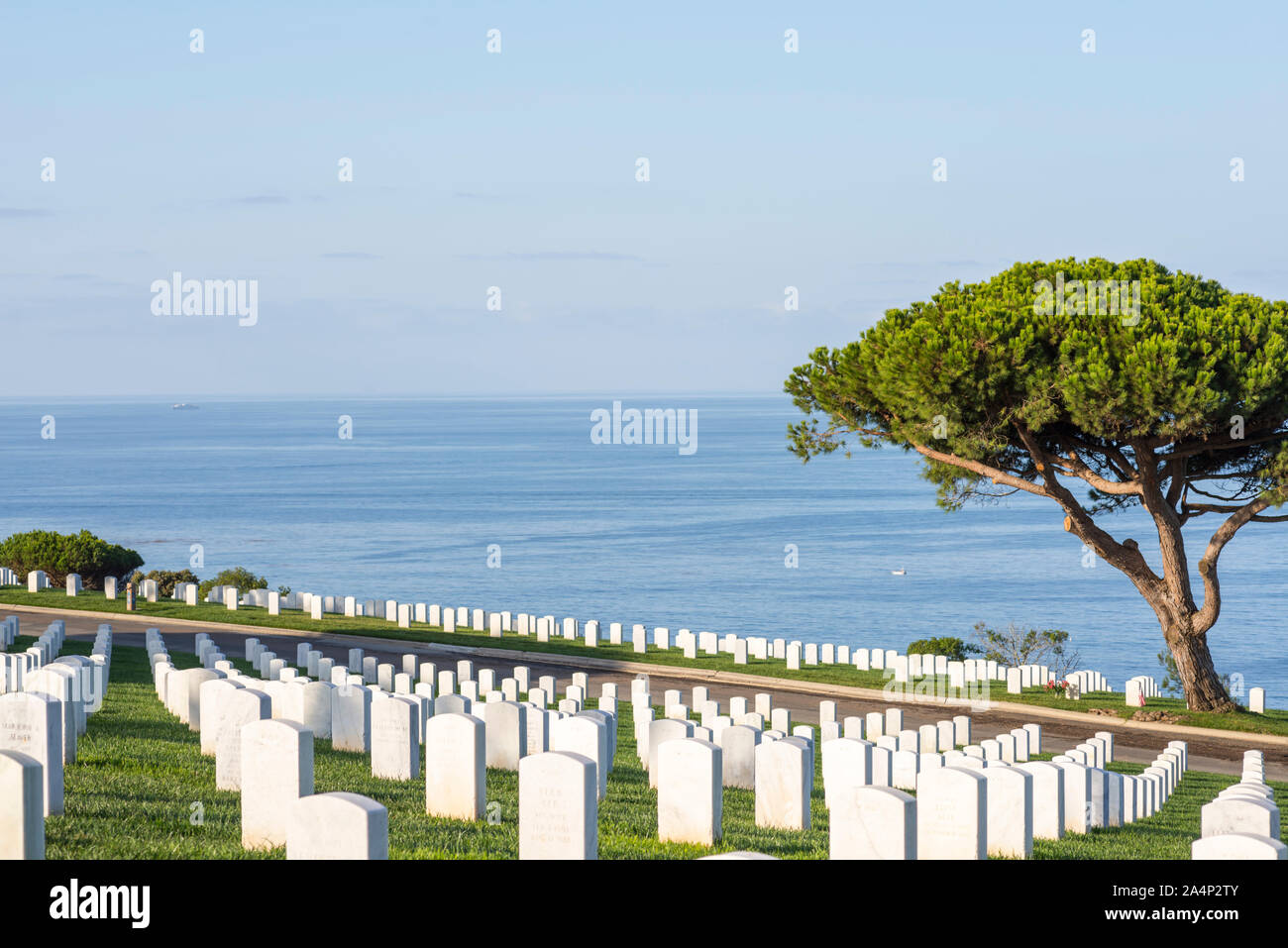 Fort Rosecrans National Cemetery on an October morning. San Diego ...