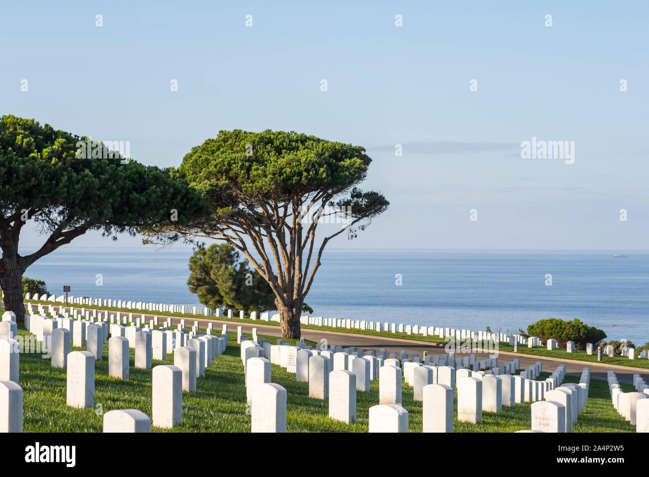 Fort Rosecrans National Cemetery on an October morning. San Diego ...