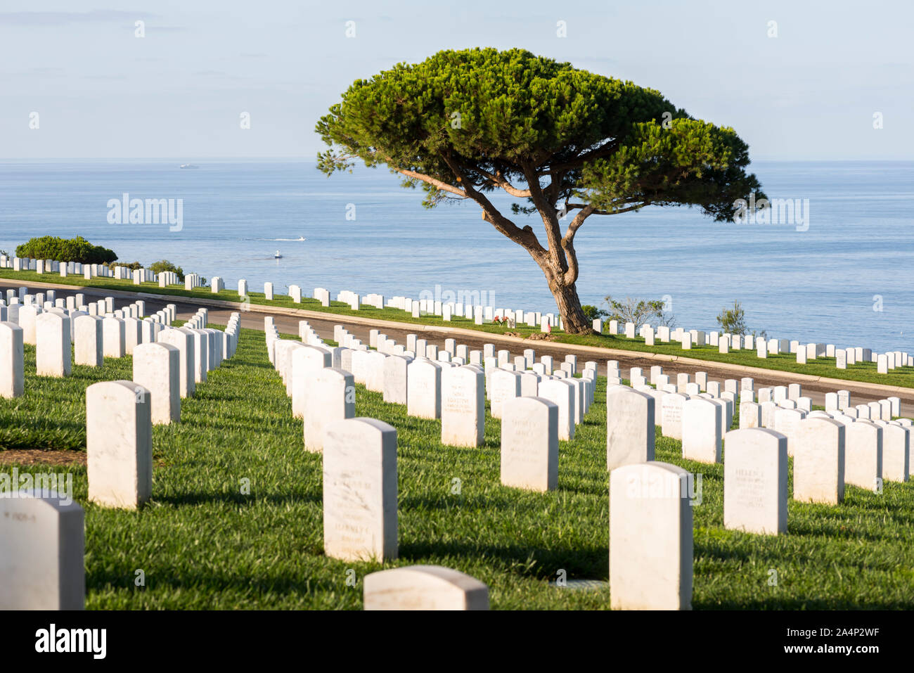 Fort Rosecrans National Cemetery on an October morning. San Diego ...