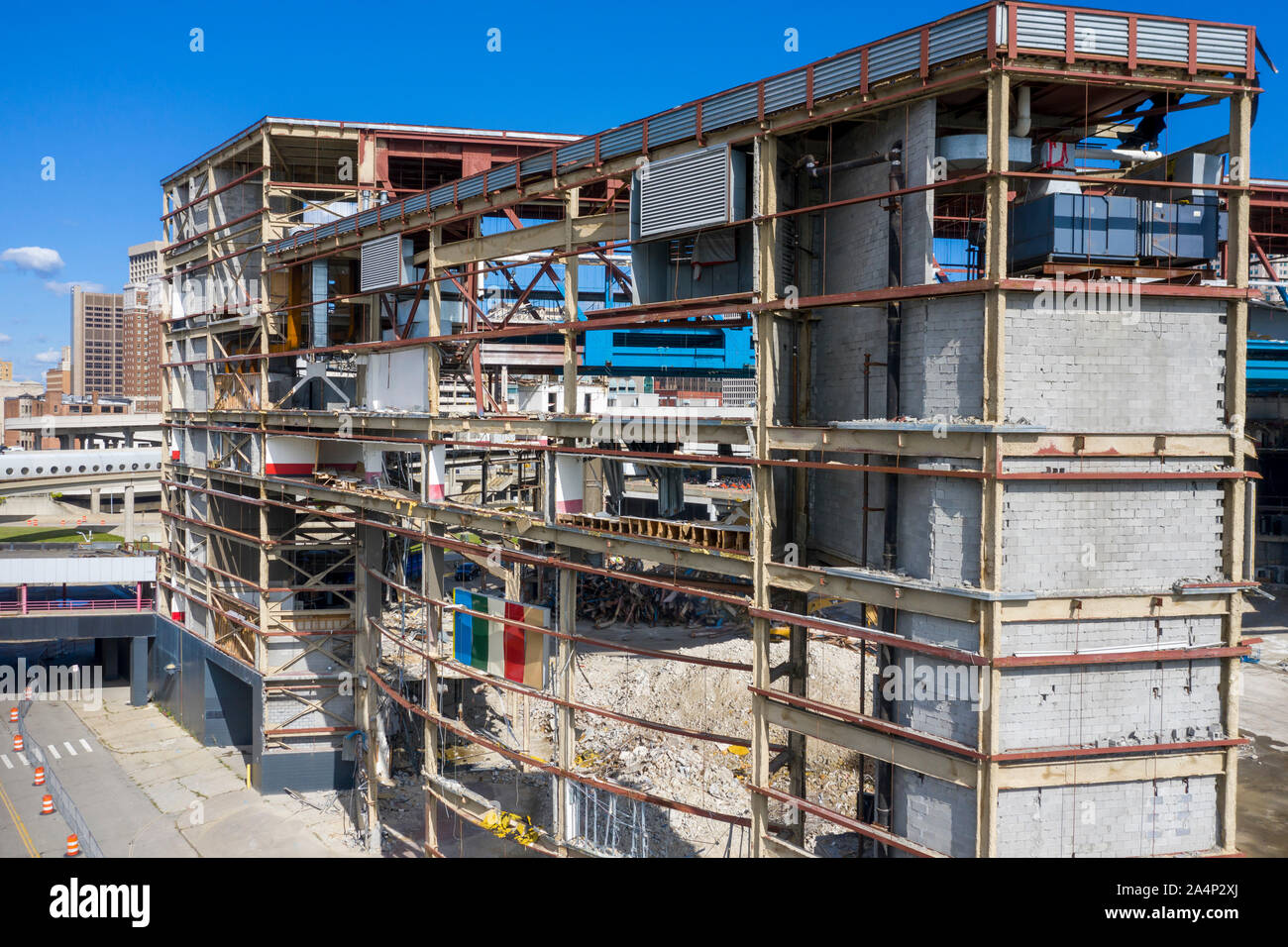 Detroit, Michigan - Demolition of the Joe Louis Arena, former home of ...