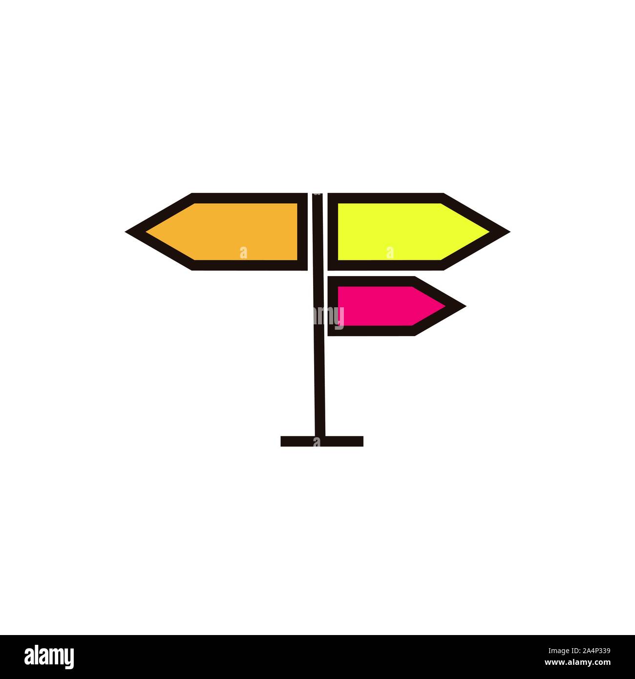 Road sign design, Street warning message information way and direction ...