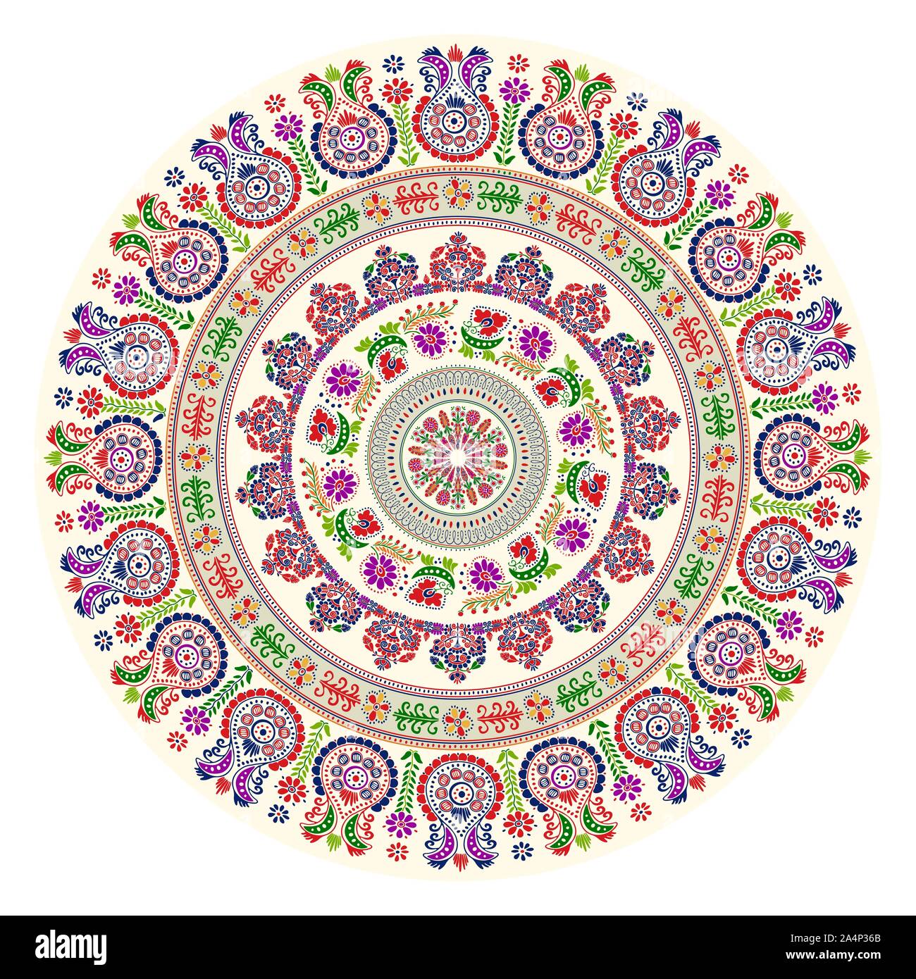 Traditional Hungarian round decorative element, vector Stock Vector ...