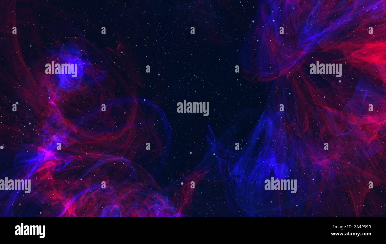 Computer generated colorful space background: spiraling nebula, stars ...