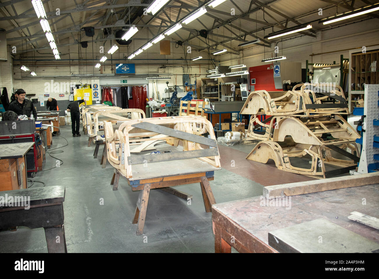 Morgan Motor Company factory 2019 showing the wooden body frames made ...