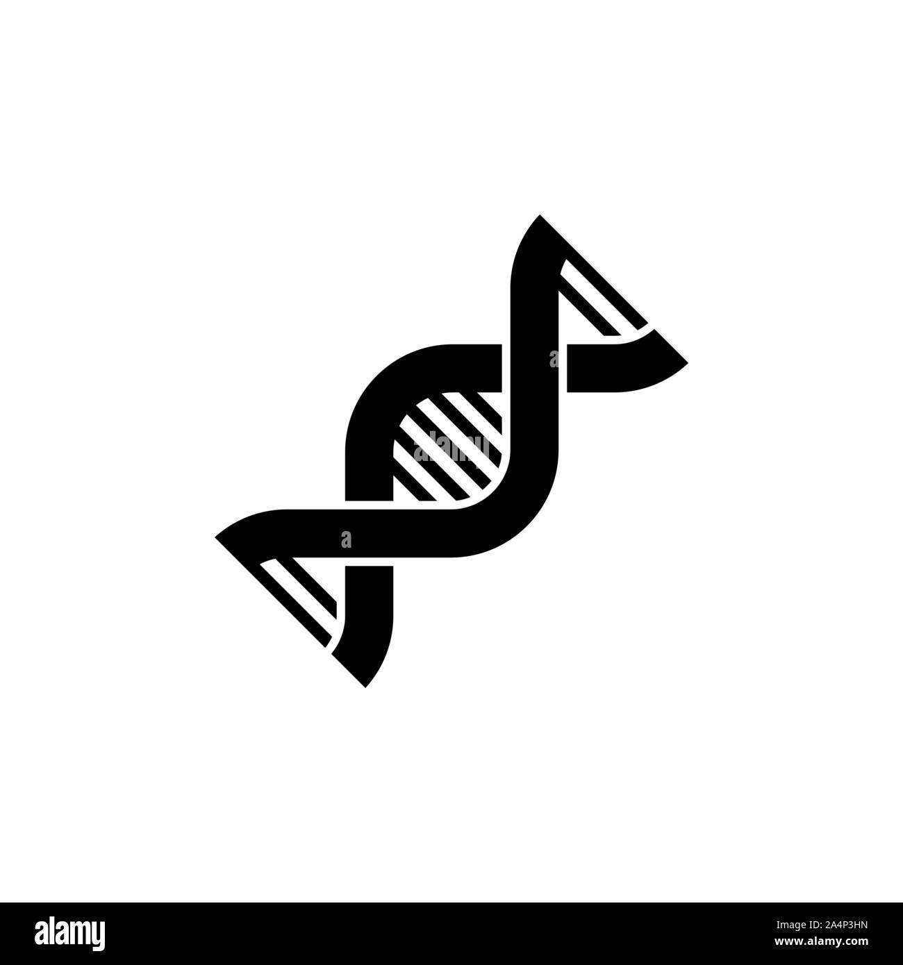 DNA, Chromosome, Genetic. Flat Vector Icon illustration. Simple black ...