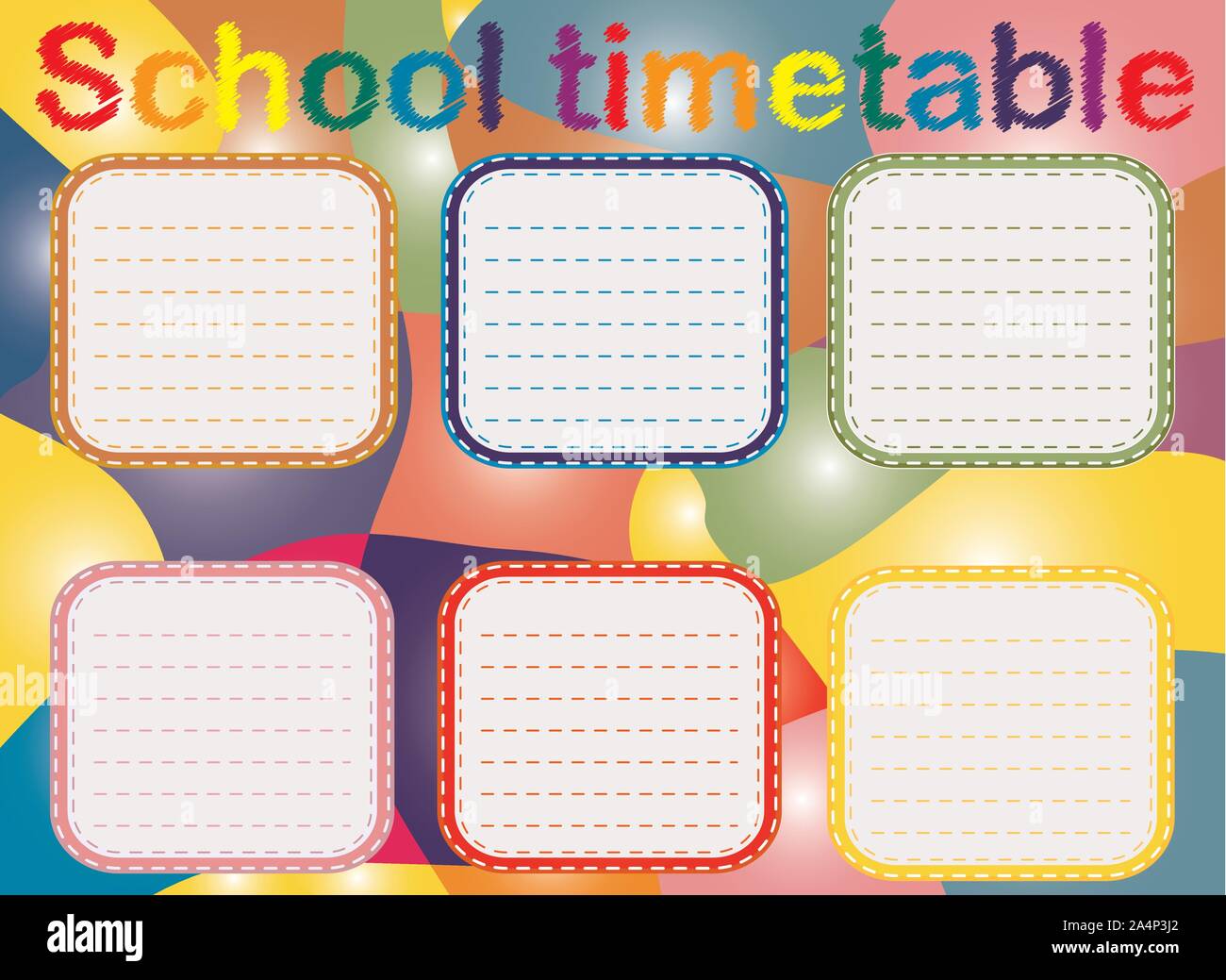 School Timetable, a weekly curriculum design template, scalable graphic ...