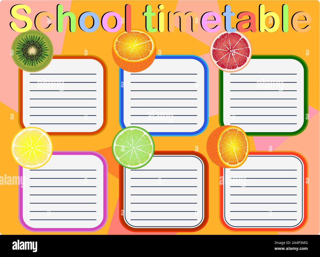 school timetable for students Stock Vector Image & Art - Alamy