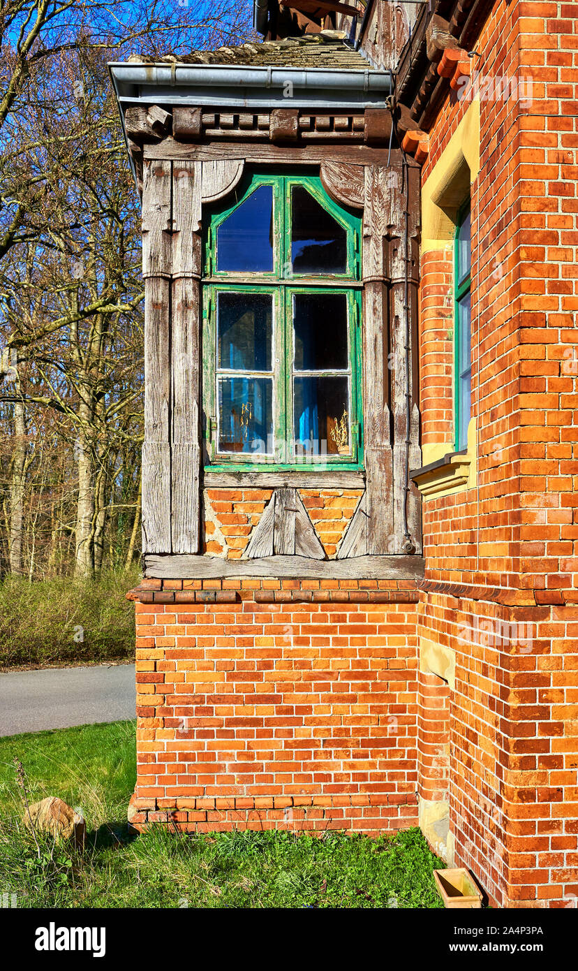 Old antique window with wooden window frame Stock Photo - Alamy