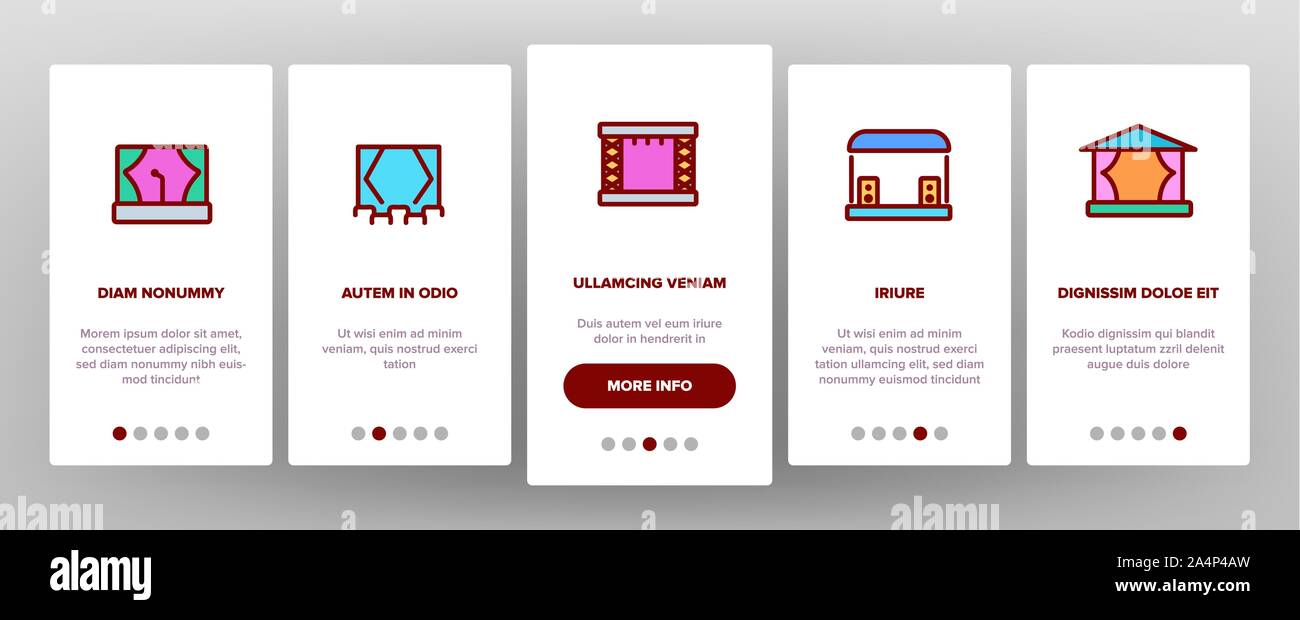 Stage Construction Onboarding Icons Set Vector Stock Vector Image And Art