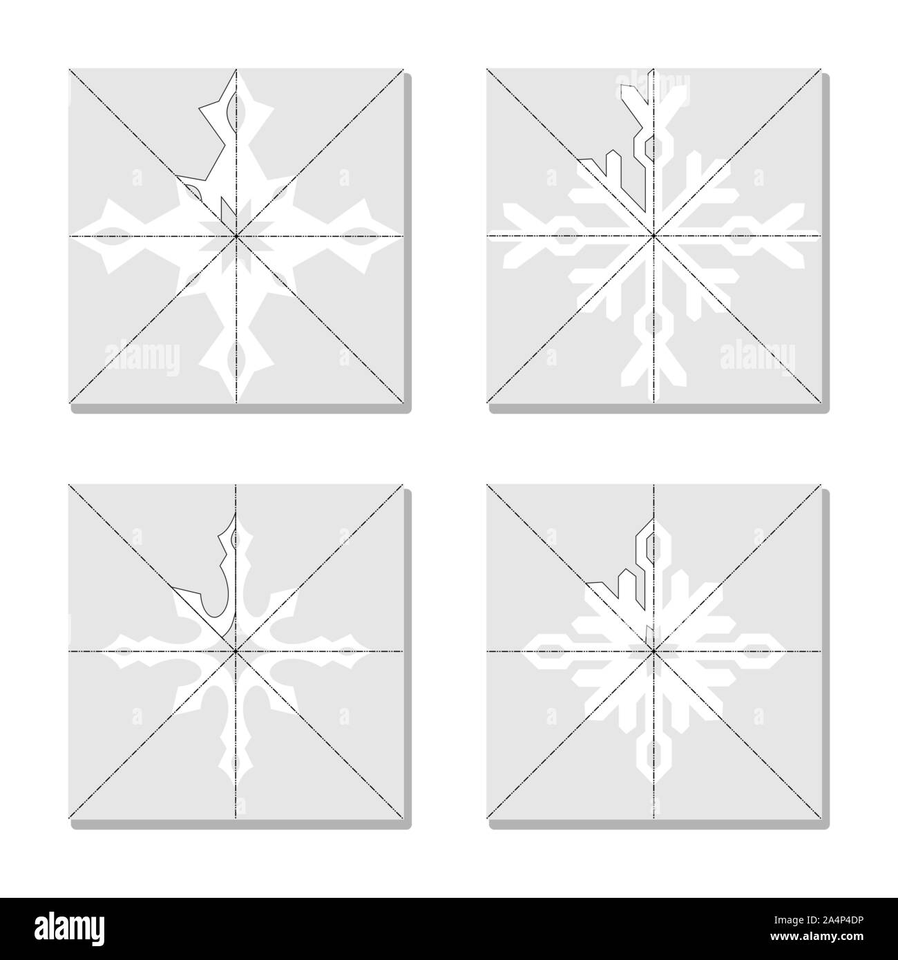 Snowflakes cutting schemes for handmade interior decoration. Vector ...