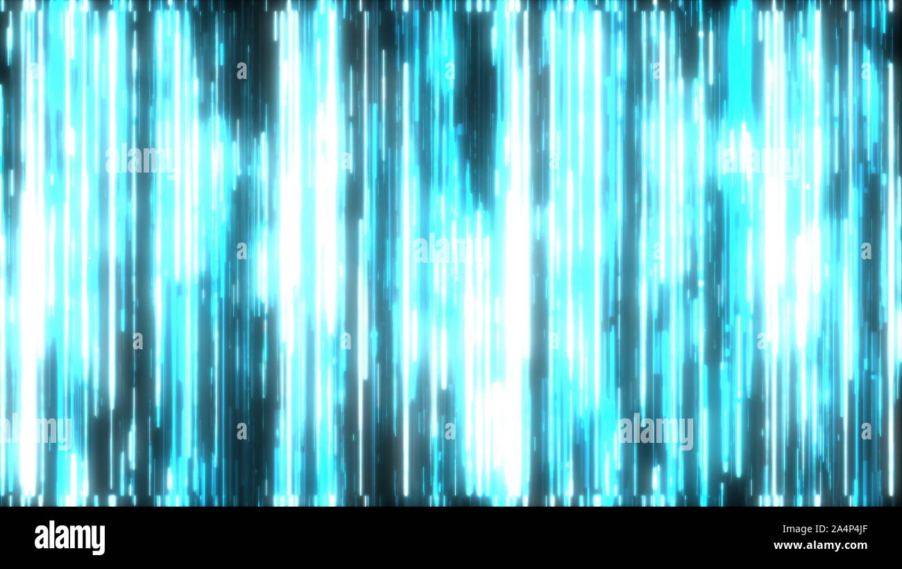 Glitch lines, traveling in dark with high speed, 3d render computer ...