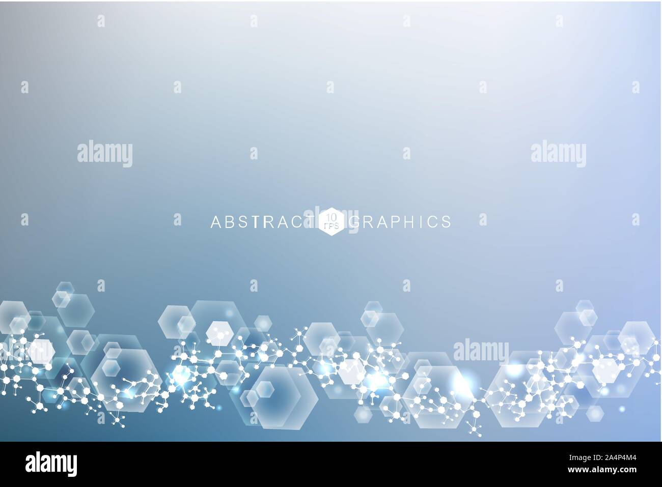 Science network pattern, connecting lines and dots. Technology hexagons ...