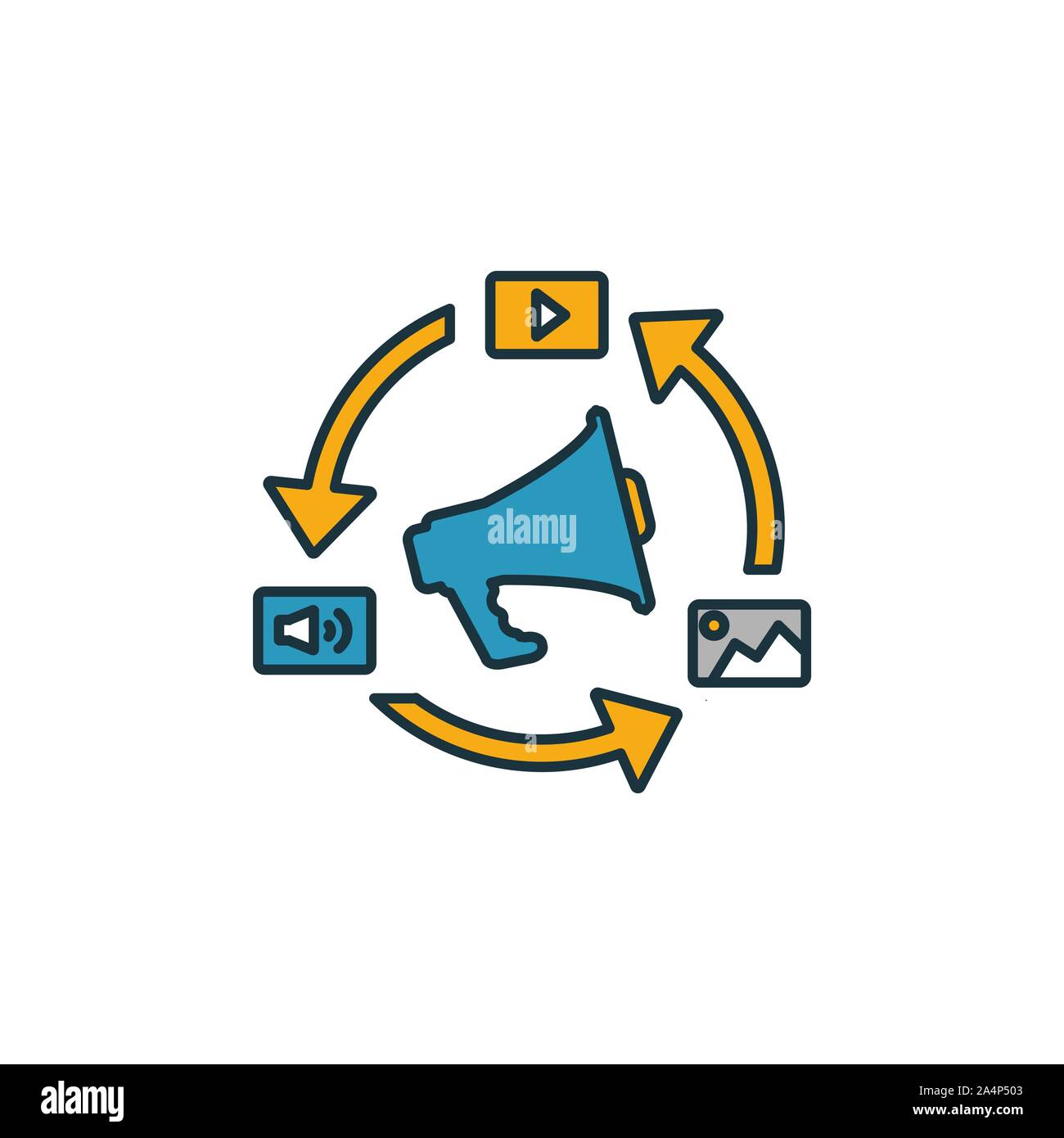 Content Marketing icon set. Four elements in diferent styles from ...
