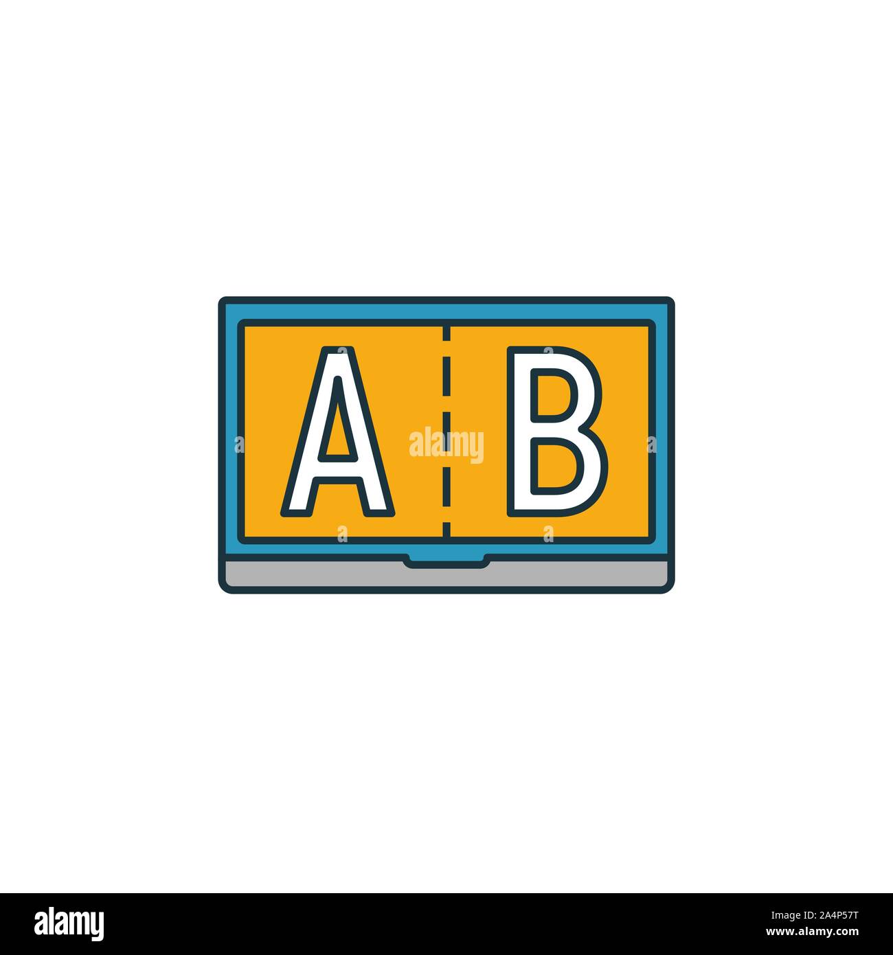 Split Testing icon set. Four elements in diferent styles from content ...