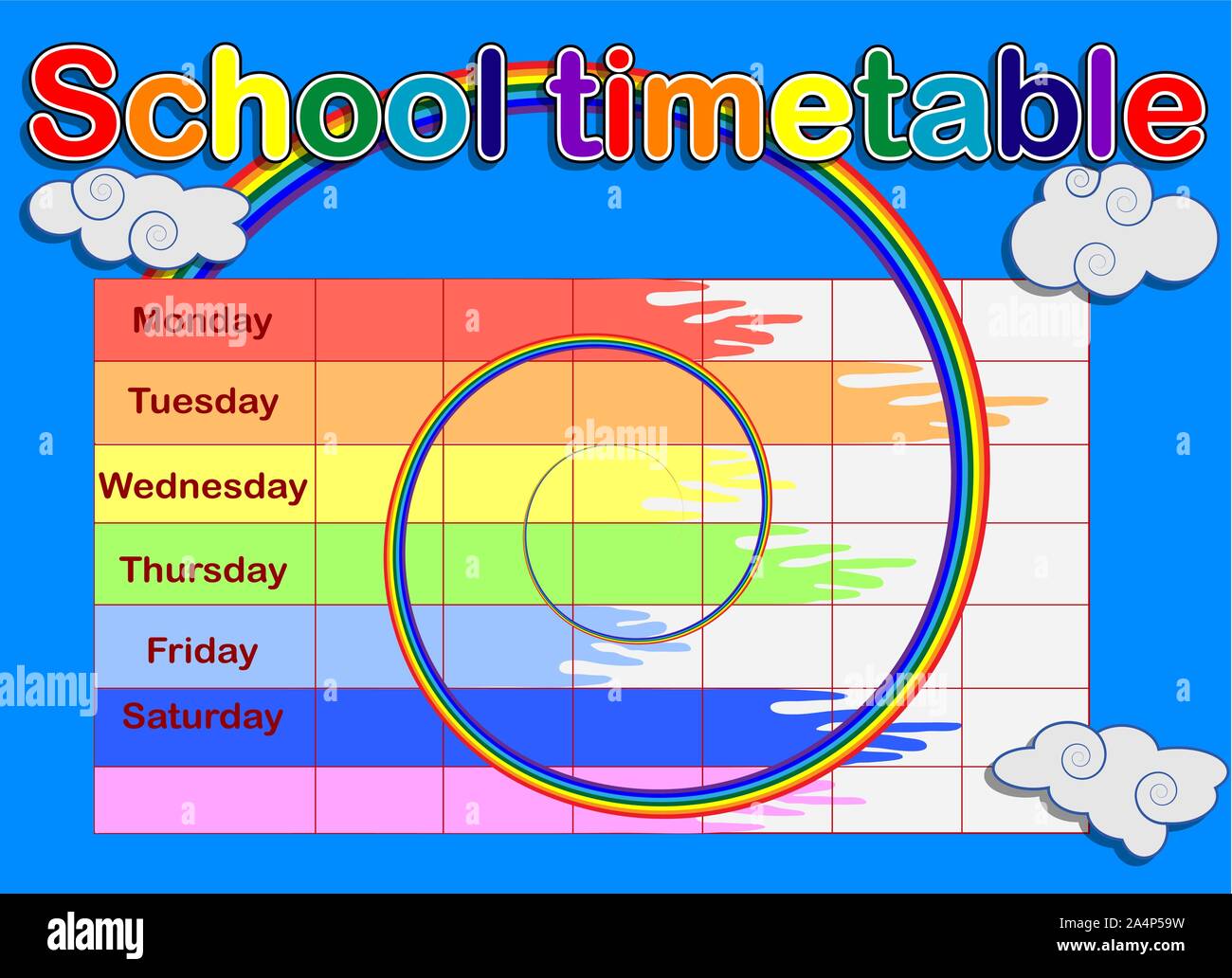 School timetable with a rainbow Stock Vector Image & Art - Alamy