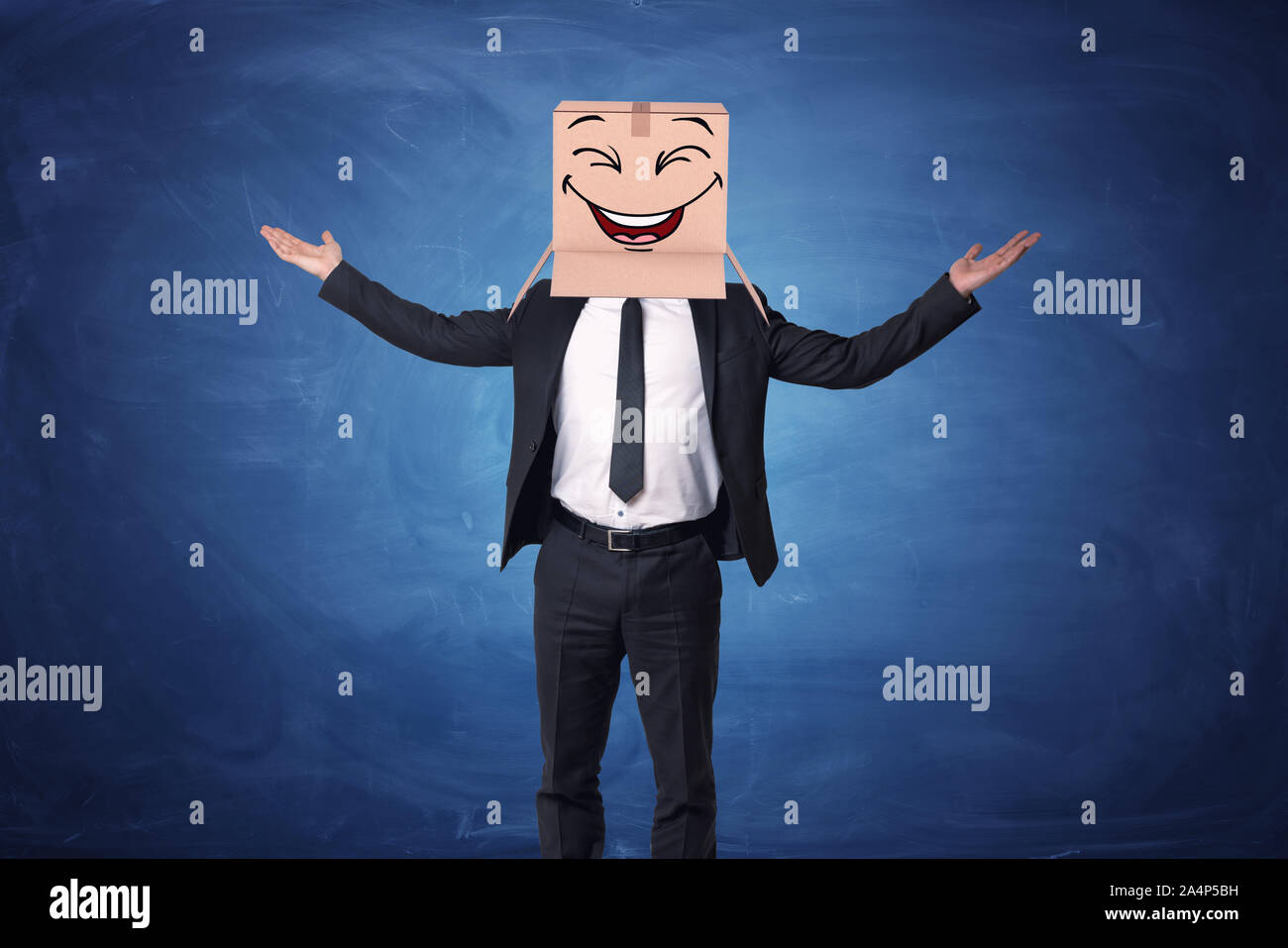 Wearing cardboard box happy face hi-res stock photography and images ...