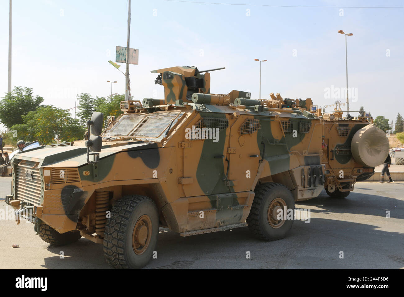 October 15, 2019: Tal Abyad, Syria. 14 October 2019. The Turkish army ...