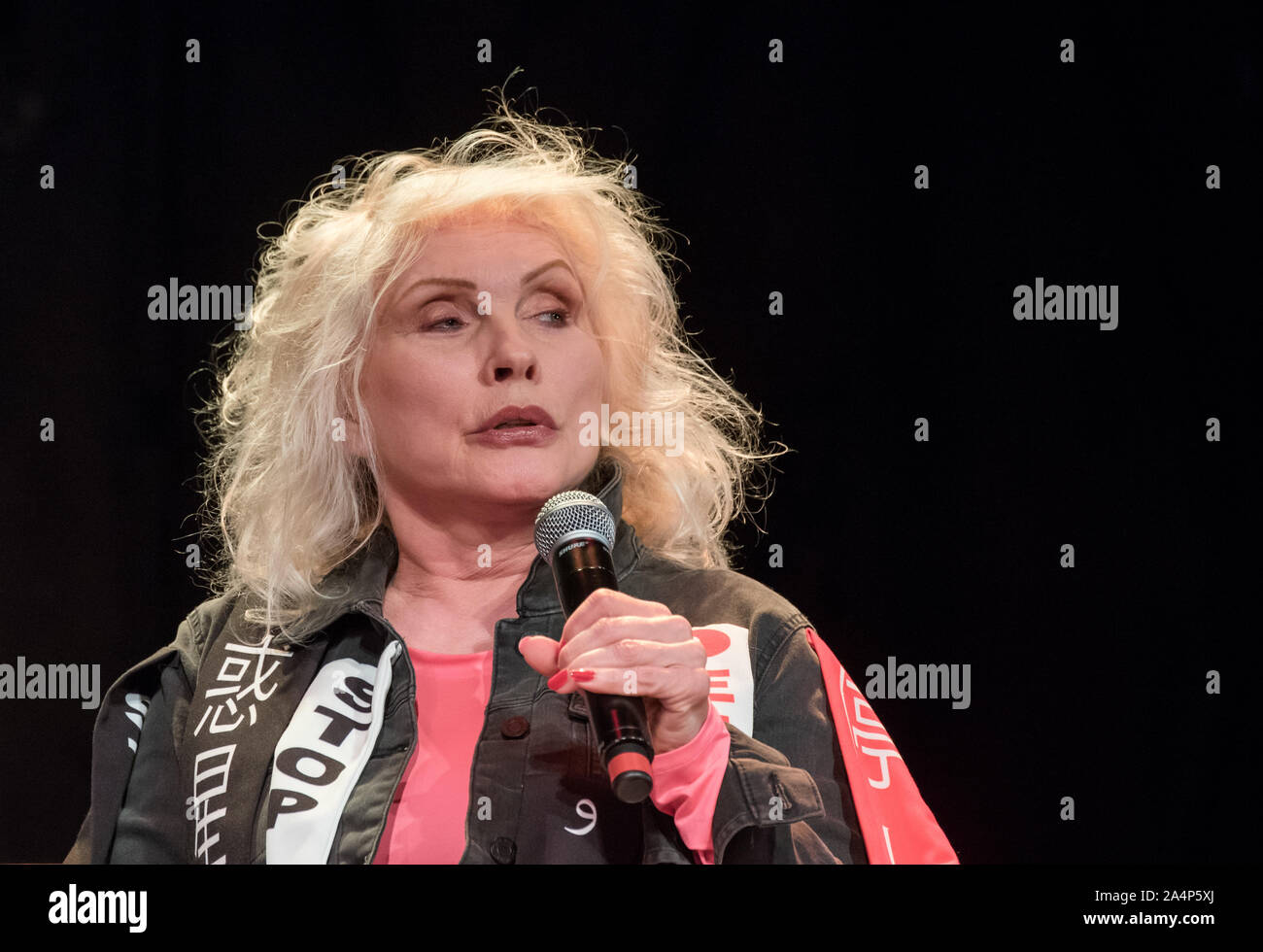 Hamburg, Germany. 15th Oct, 2019. Debbie Harry, singer, speaks during ...