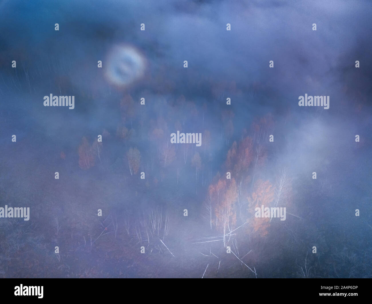 Aerial view of Gloria and a fog halo Stock Photo - Alamy