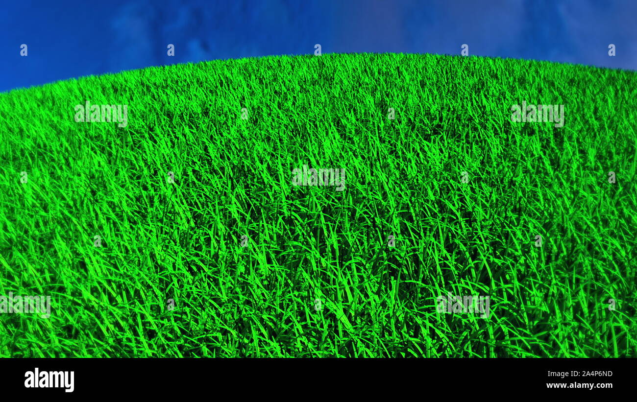 Computer generated abstract background fast running on a round surface ...