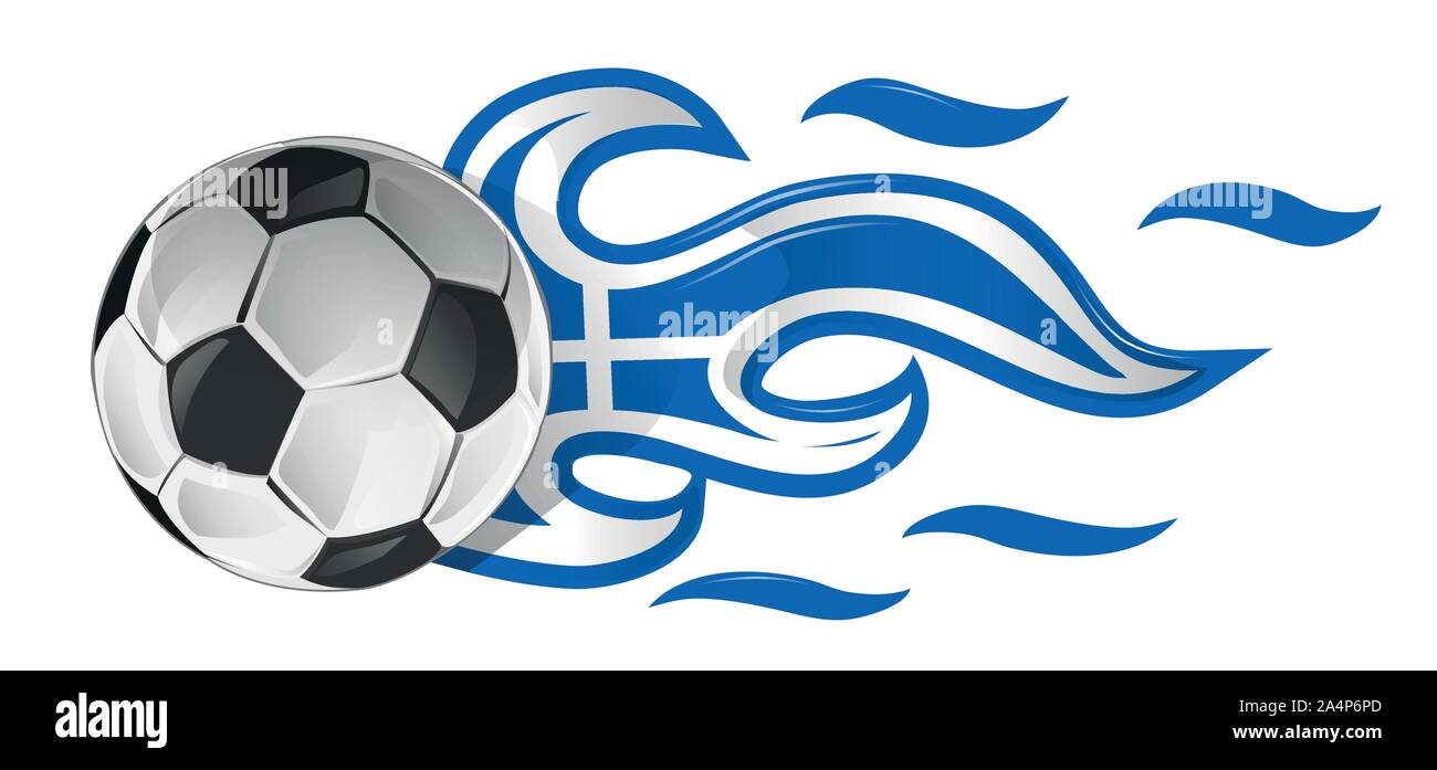 Blue Flaming Soccer Ball