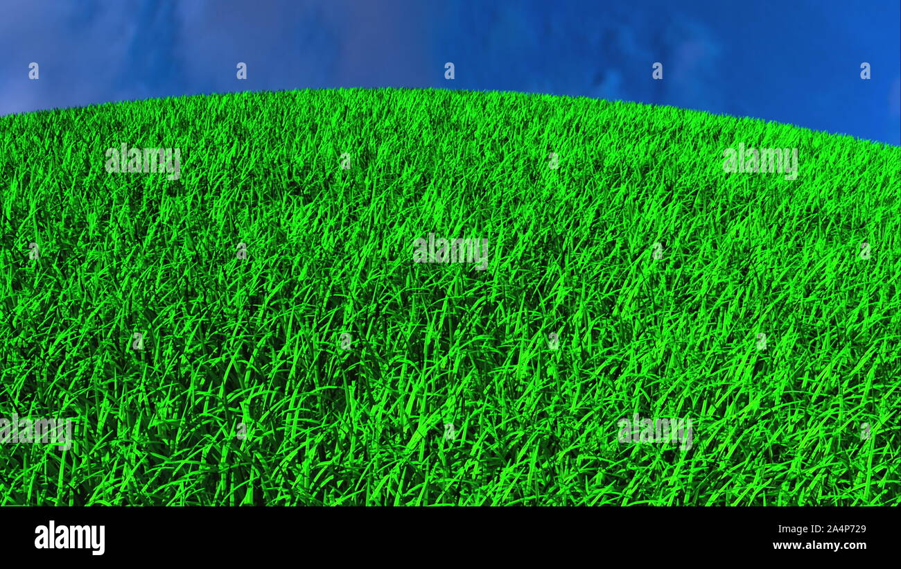 Computer generated abstract background fast running on a round surface ...