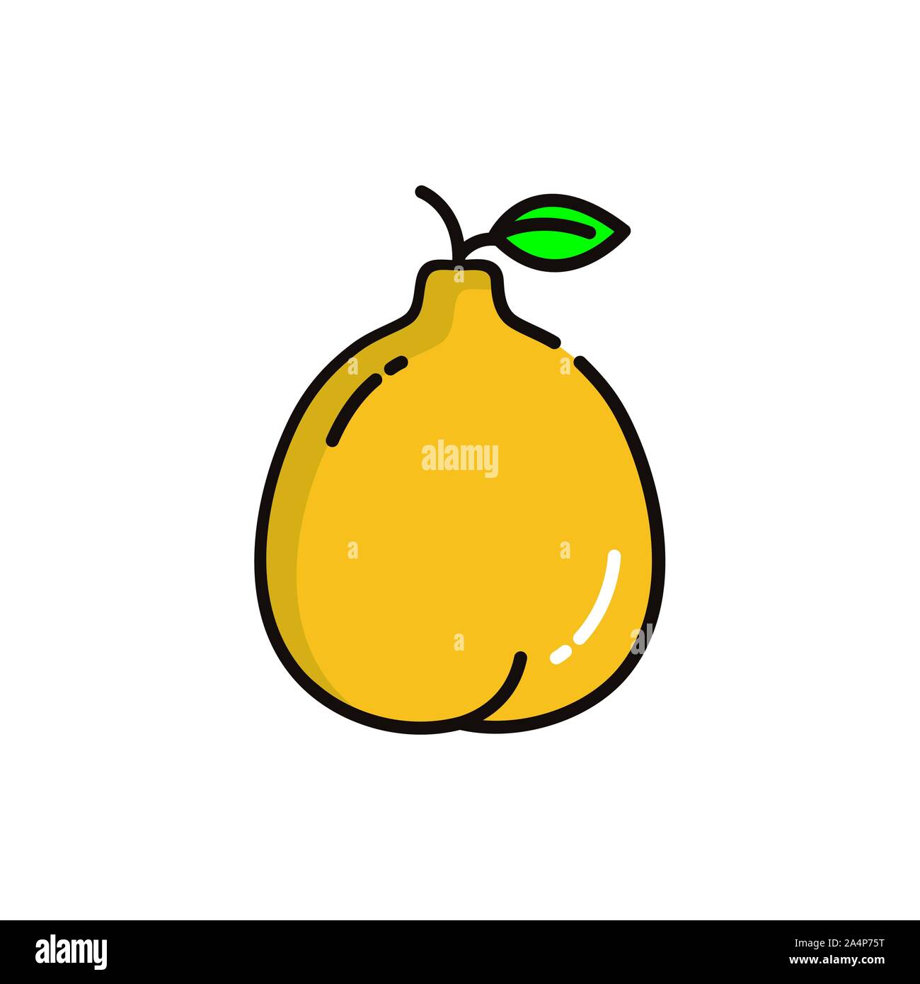 quince icon design, Fruit healthy organic food sweet and nature theme ...