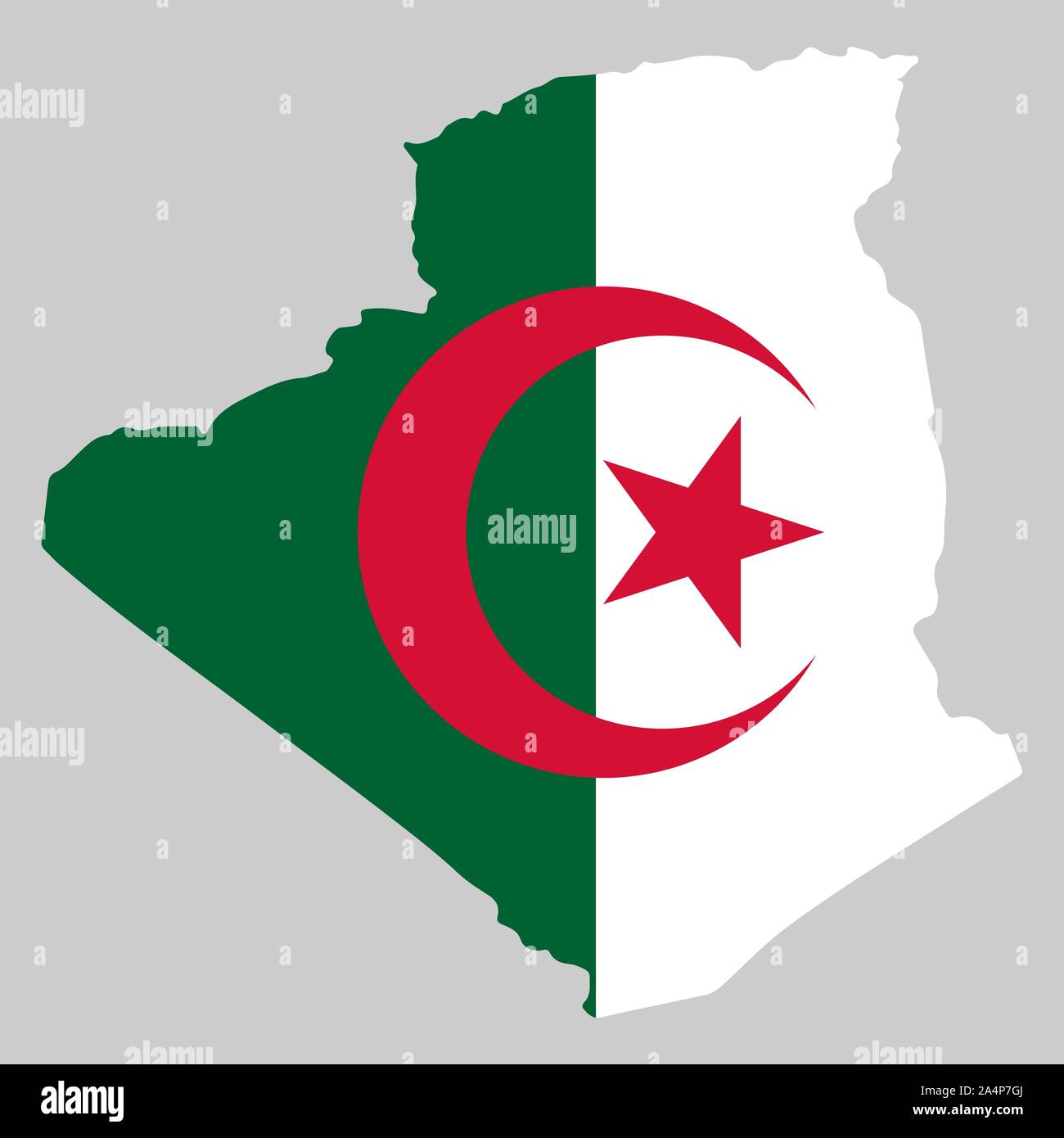 Algeria flag and map in vector hi-res stock photography and images - Alamy