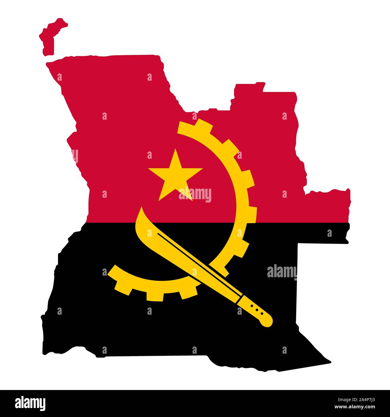 Angola country flag map shape Cut Out Stock Images & Pictures - Alamy