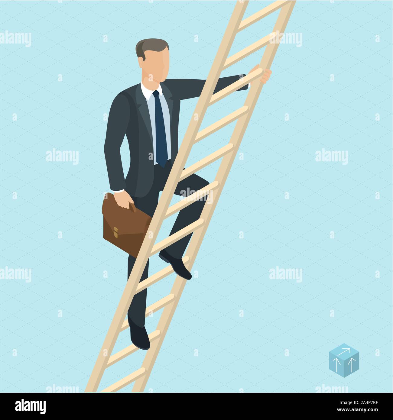 Man Climbing Ladder Vector High Resolution Stock Photography and Images ...