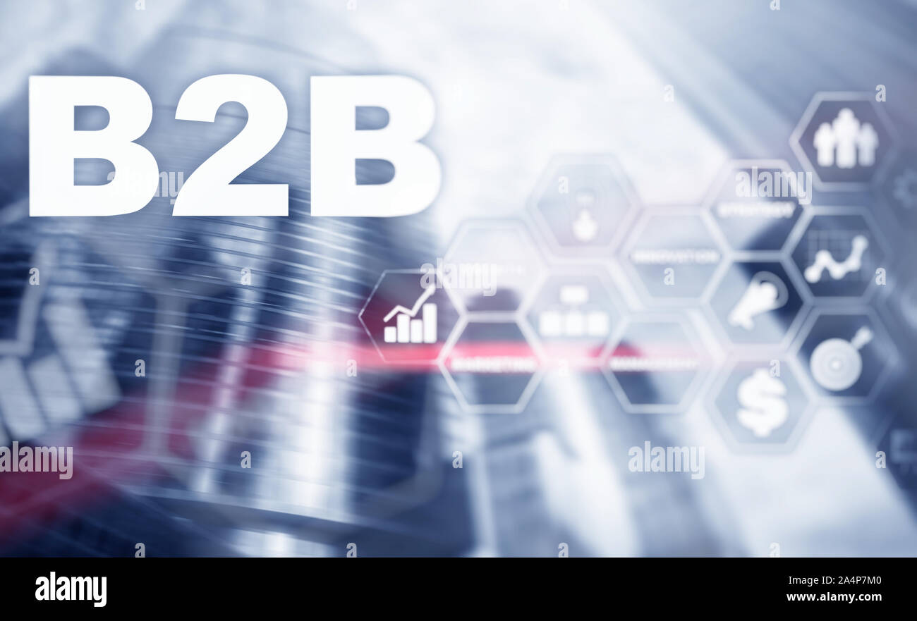 Business to business B2B - Technology future. Business model. Financial ...