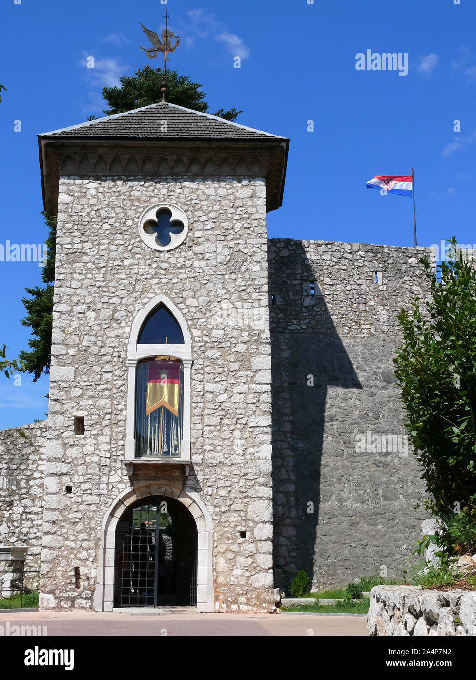 Entrance of Trsat Castle, Gradina Trsat, Rijeka, (Fiume), Croatia ...