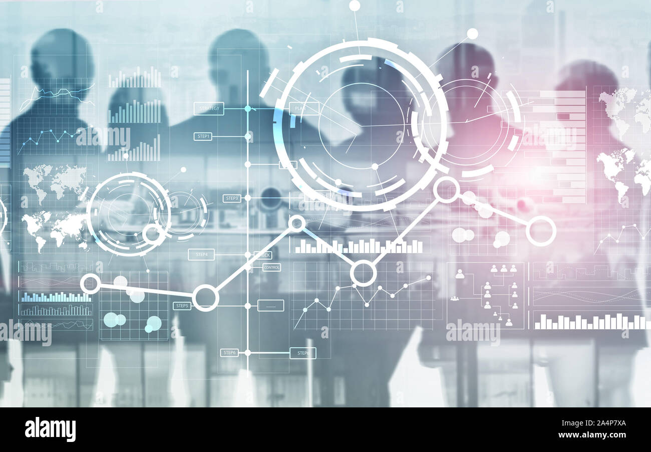 Creative digital abstract business interface background. Financial ...