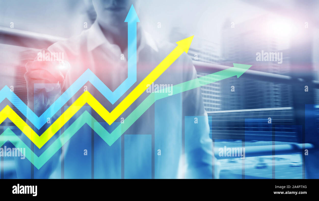 Financial growth arrows graph. Investment and trading concept Stock ...